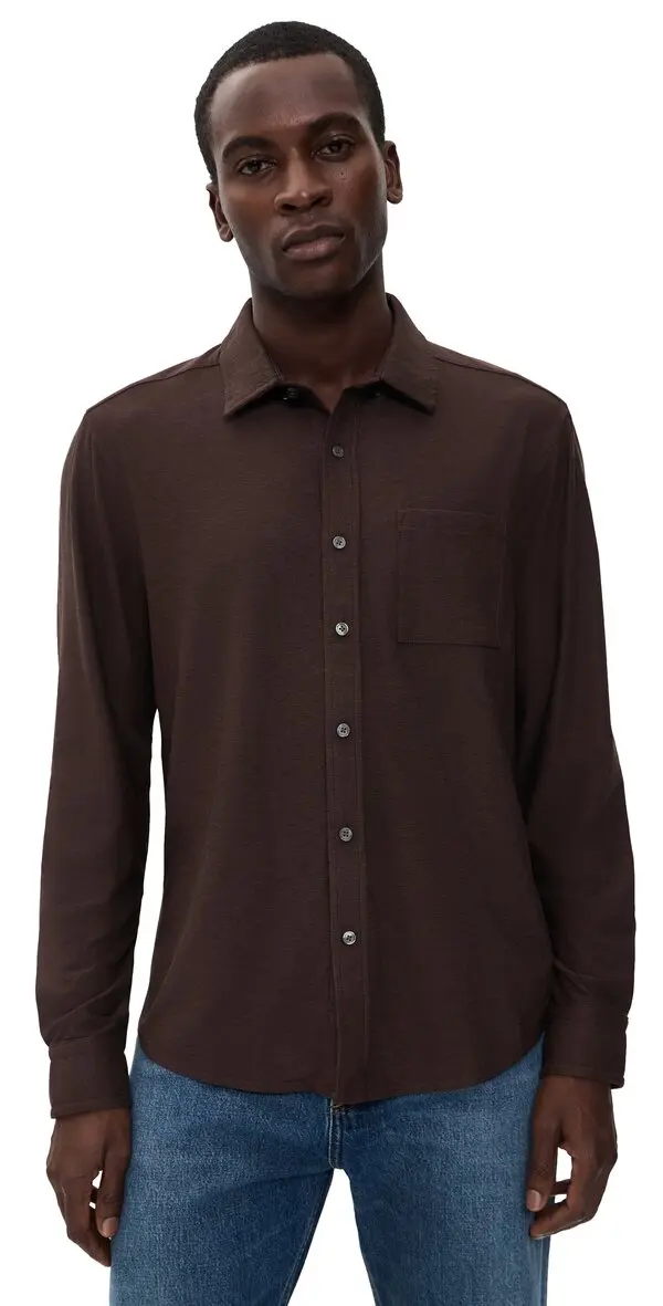 RHONE Wfh Shirt - Dark Espresso