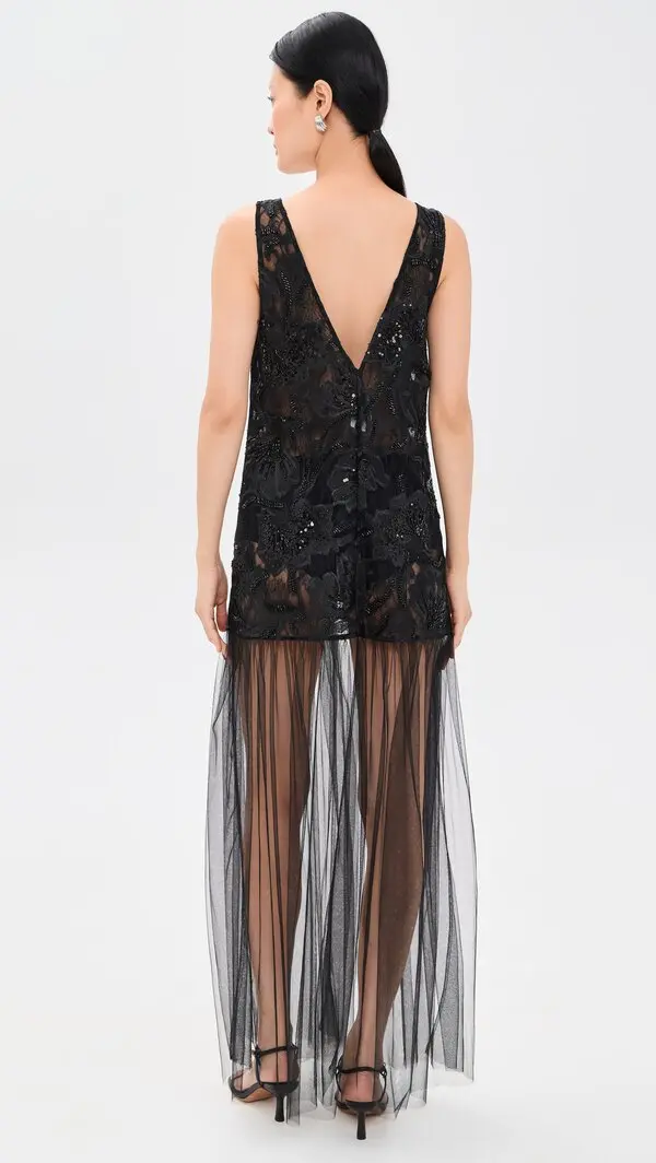 AKNVAS Anastasia Beaded Layered Gown