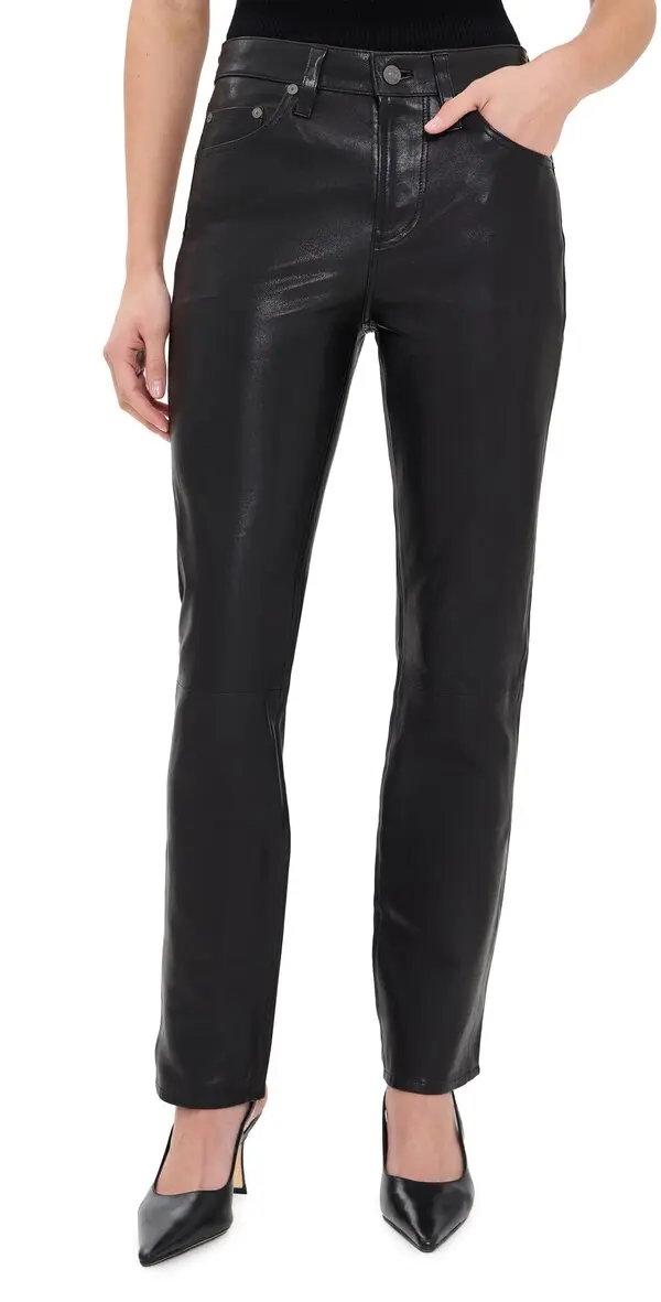 Citizens Of Humanity Savannah Cigarette Lambskin Leather Pants