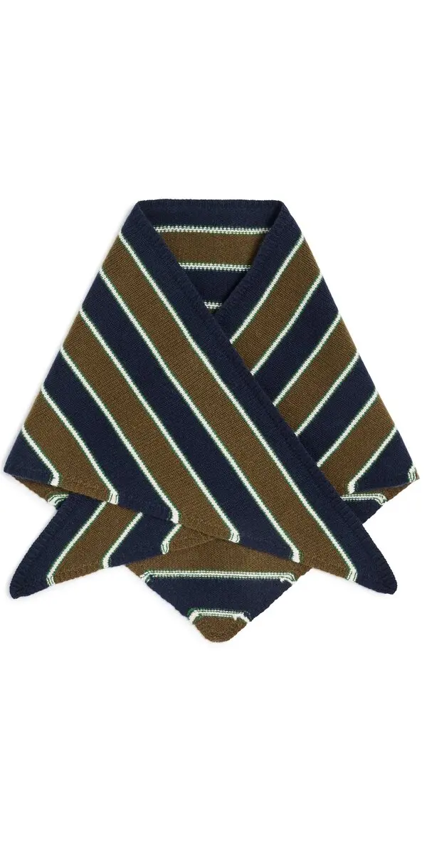 Madewell Sophia Knitted Bandana - Olive/navy