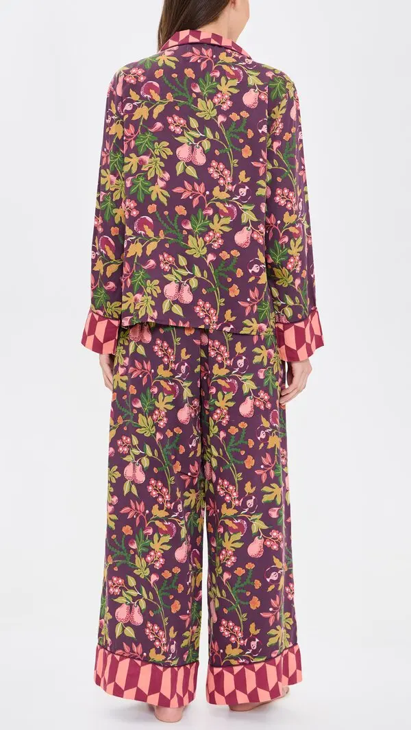 PRINTFRESH Pomme & Poire Satin Soho Pajama Set