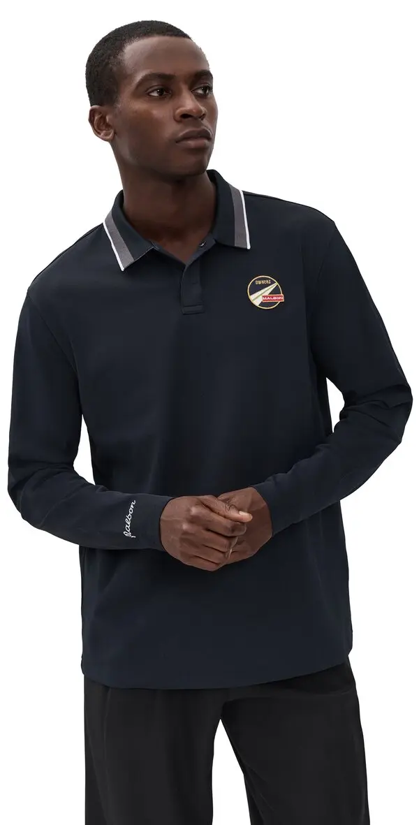 MALBON Trace Long Sleeve Polo