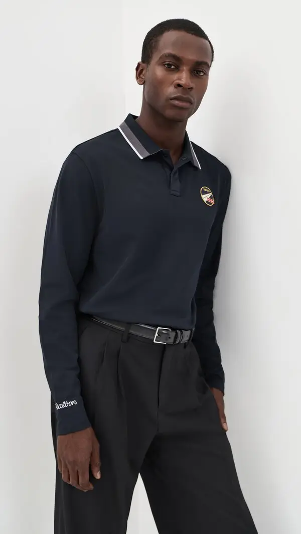 MALBON Trace Long Sleeve Polo