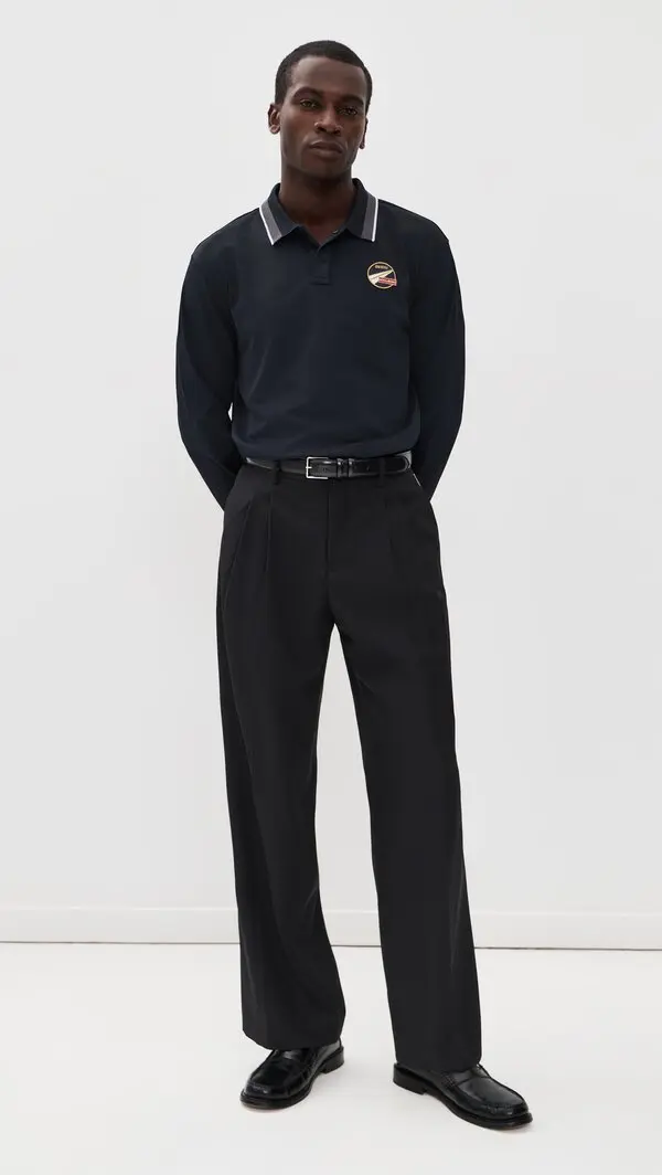 MALBON Trace Long Sleeve Polo