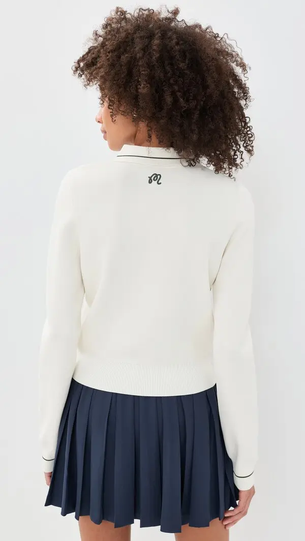 MALBON Elaine Long Sleeve Knit Polo