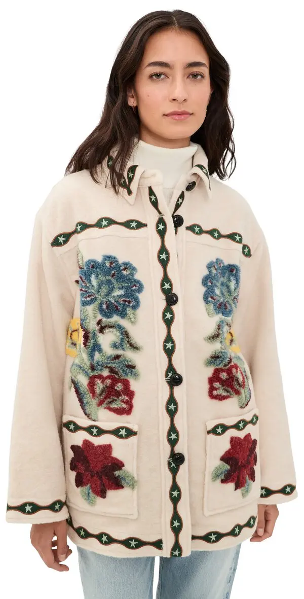 Farm Rio Lunar Boho Fleece Coat