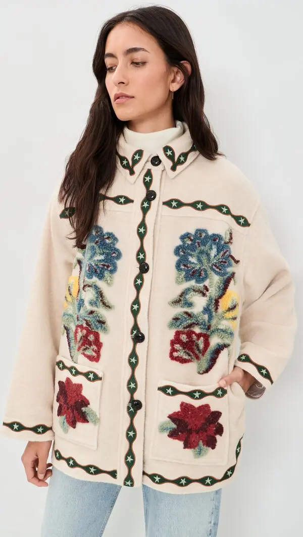 Farm Rio Lunar Boho Fleece Coat