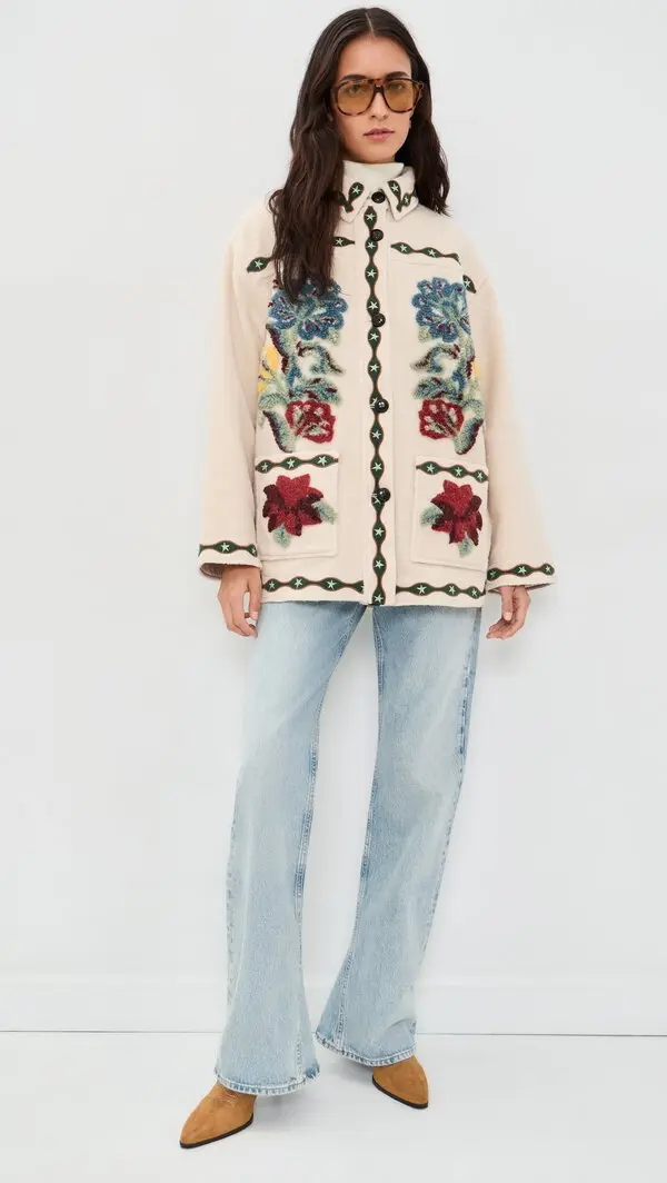 Farm Rio Lunar Boho Fleece Coat