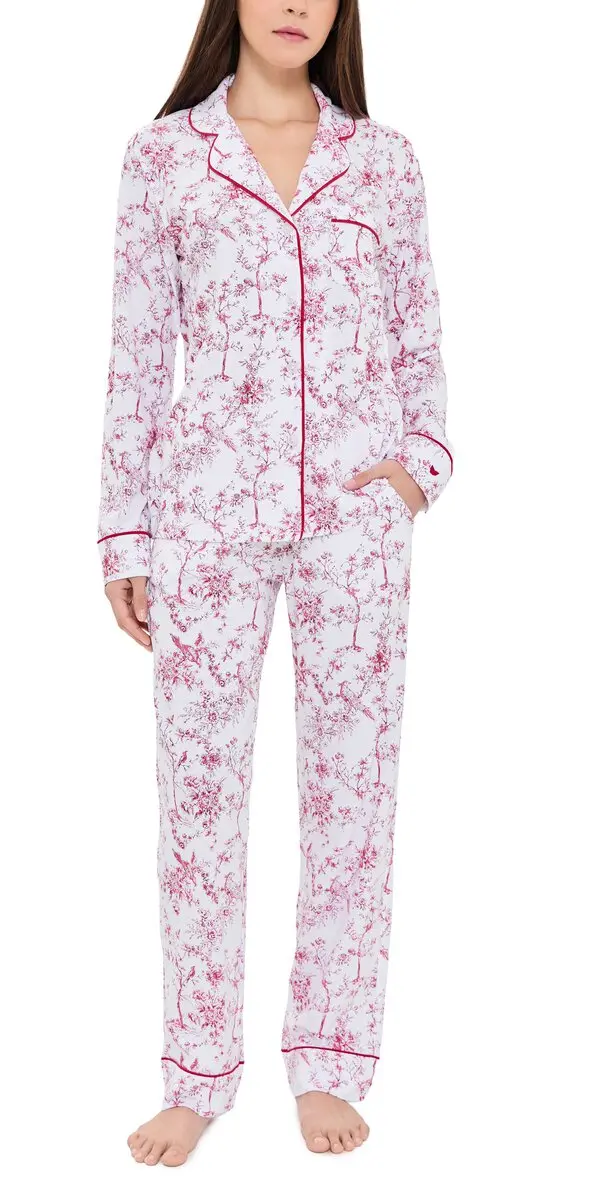 PETITE PLUME Pima Long Pajama Set - Red