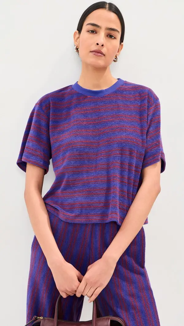 LE BOP Poppy Tee - Deep Iris/bordeaux