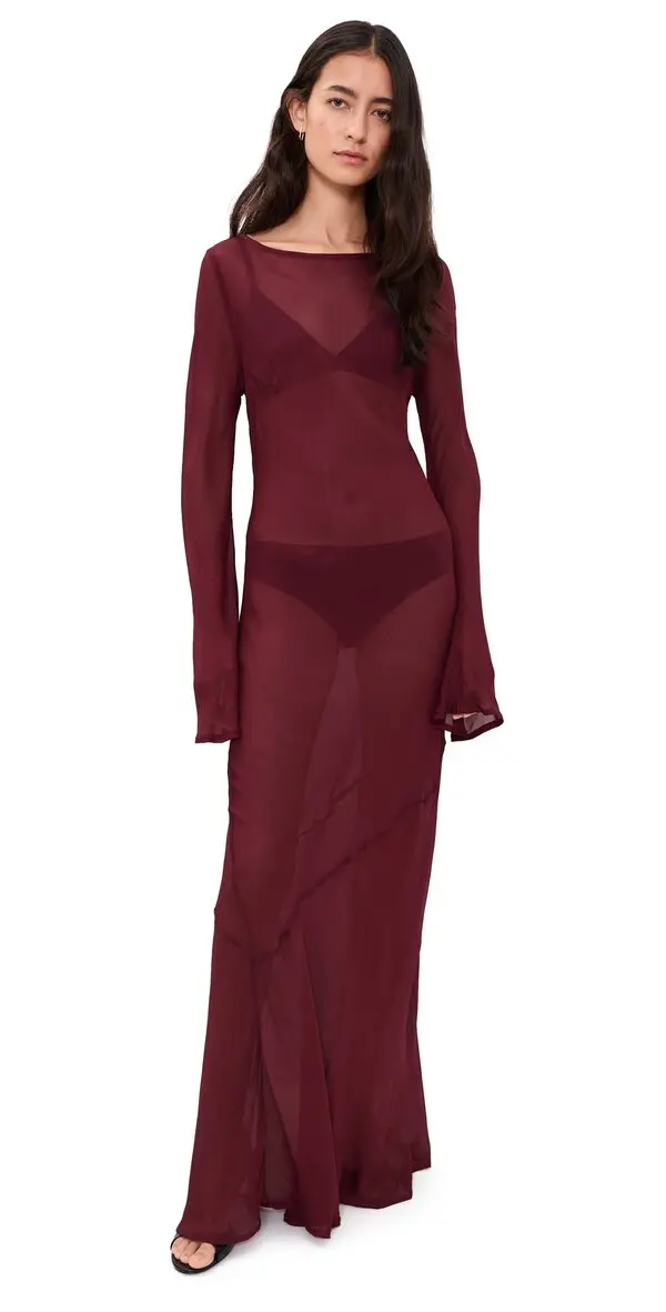 VRG GRL Luka Sheer Bias Maxi Dress