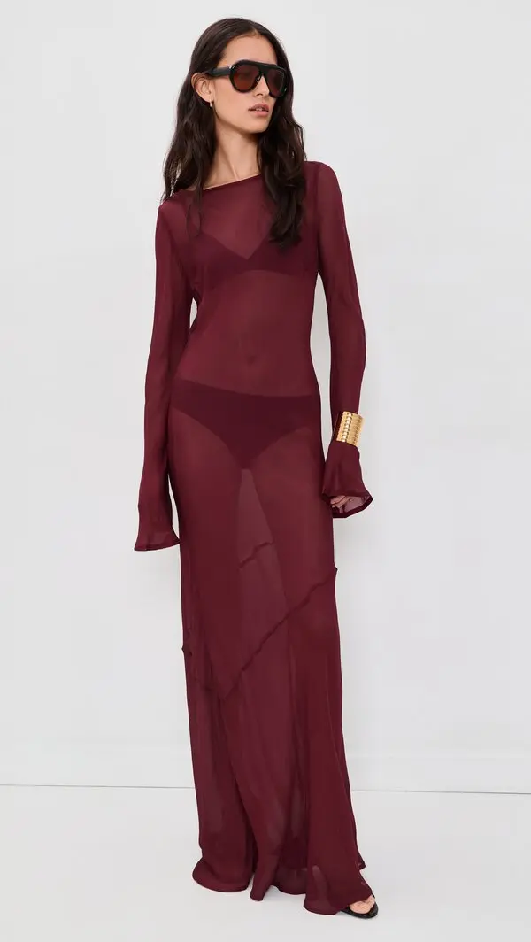 VRG GRL Luka Sheer Bias Maxi Dress