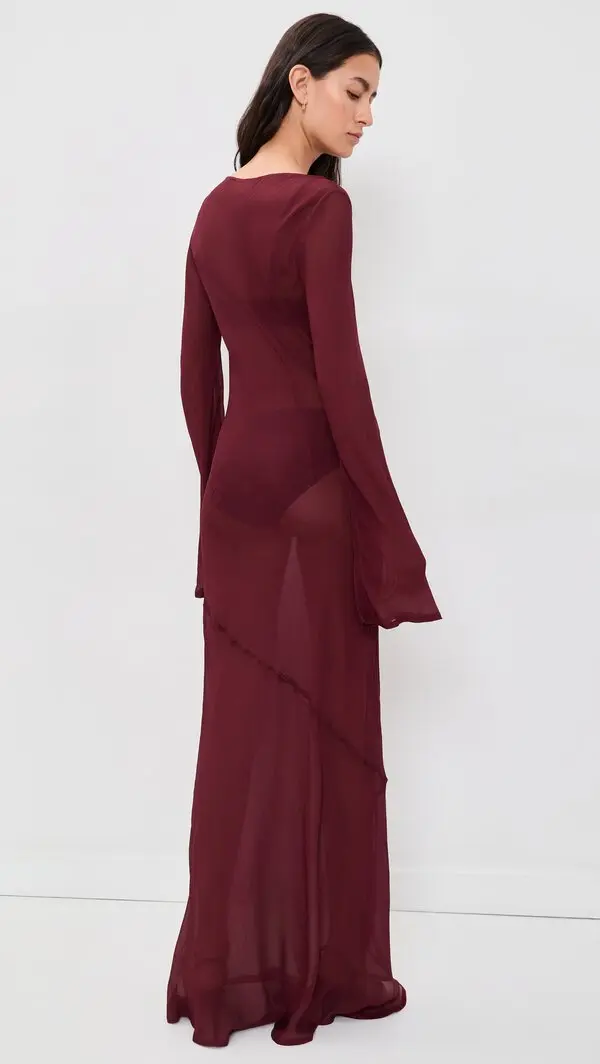 VRG GRL Luka Sheer Bias Maxi Dress