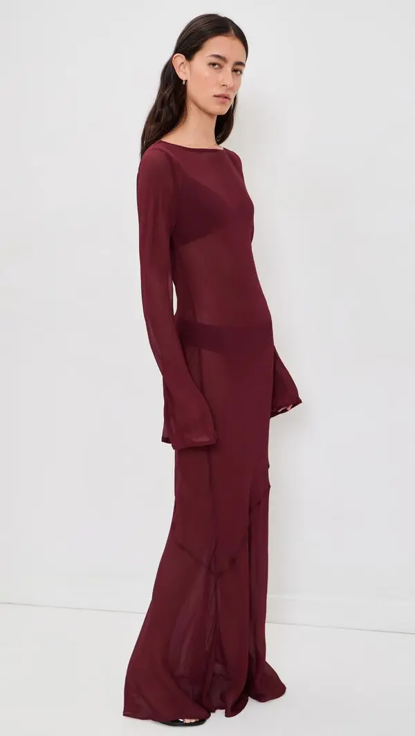VRG GRL Luka Sheer Bias Maxi Dress