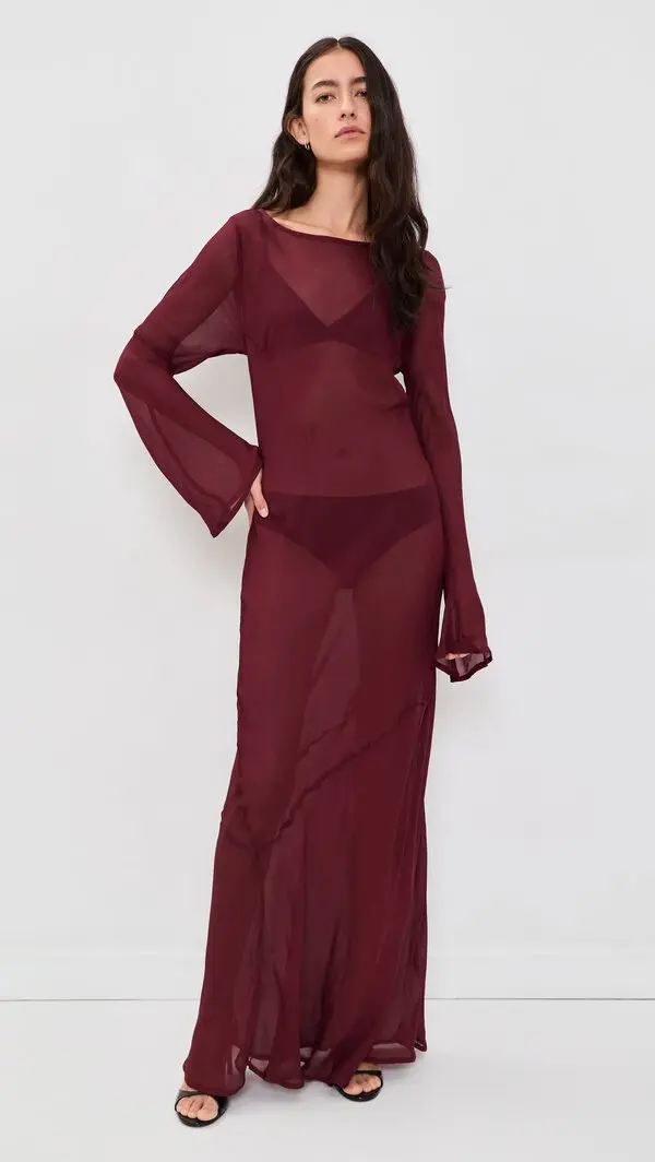 VRG GRL Luka Sheer Bias Maxi Dress