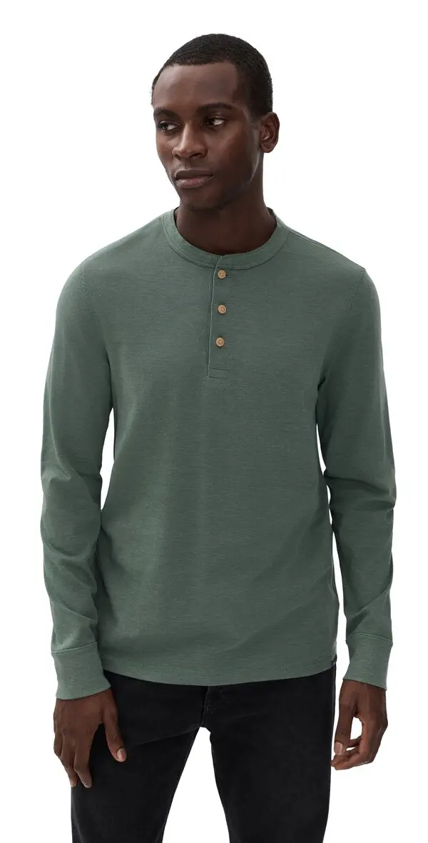 Faherty Brand Long Sleeve Waffle Henley Tee