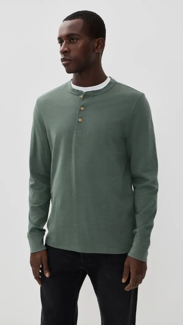 Faherty Brand Long Sleeve Waffle Henley Tee
