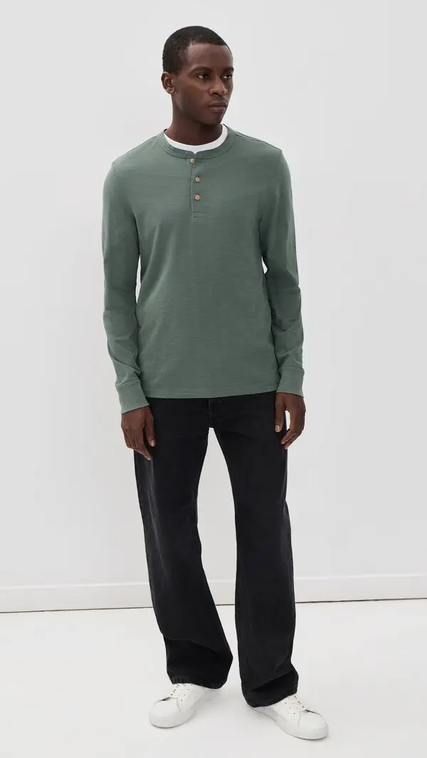 Faherty Brand Long Sleeve Waffle Henley Tee