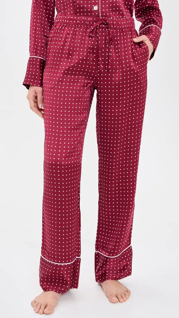 PETITE PLUME Silk Polka Dot Pajama Set