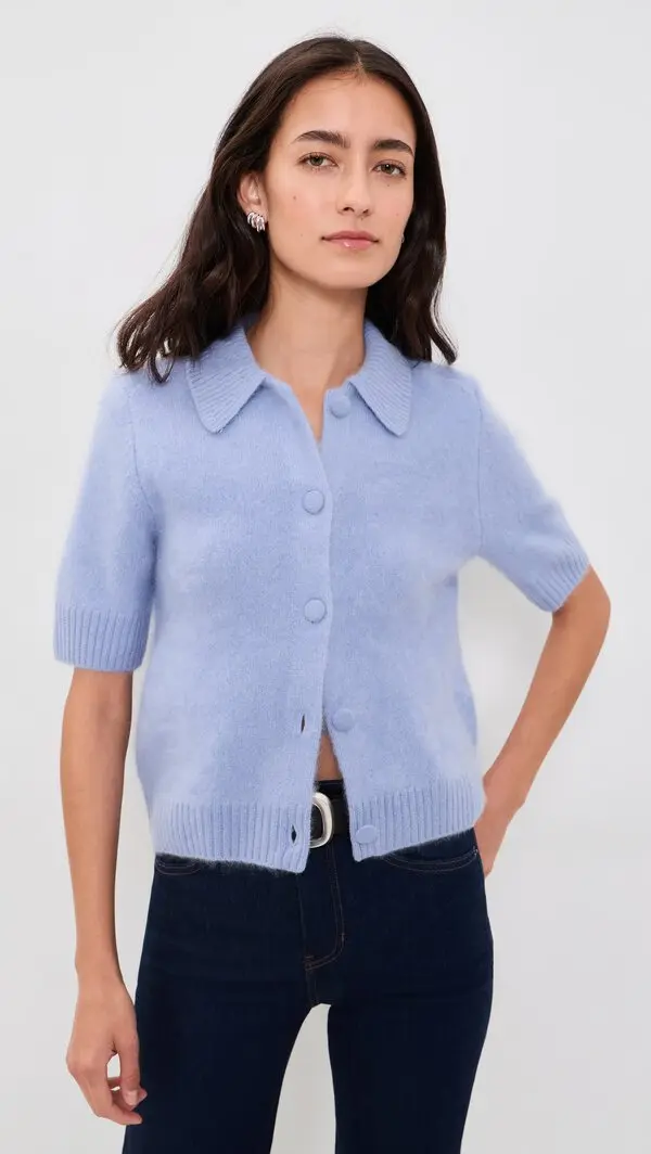 Rag & Bone Jada Brushed Cashmere Short Sleeve Cardigan