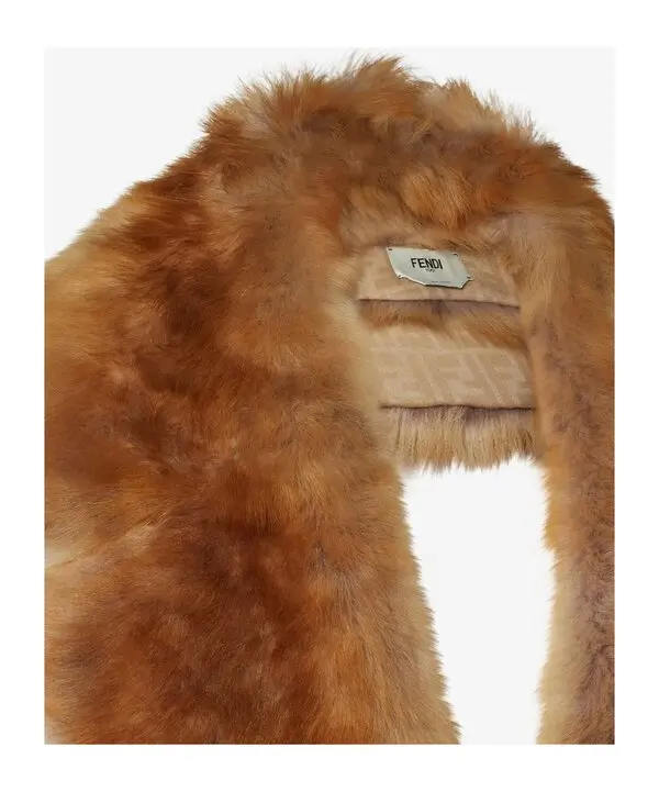 Fendi Caramel-colored Dorsato Shearling Scarf