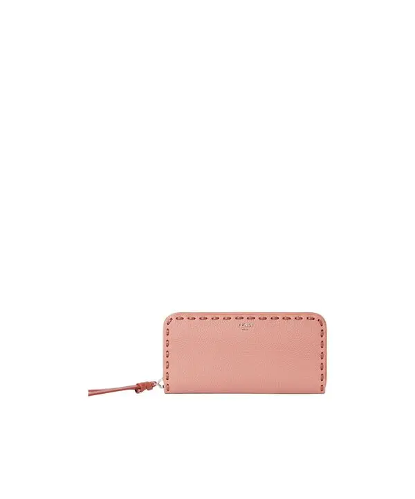 Fendi Zip Around Peekaboo Large Wallet - Pink