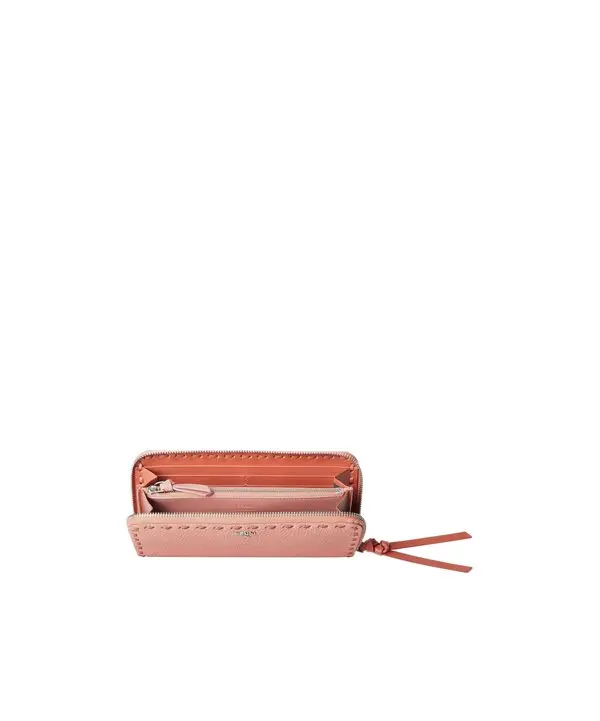 Fendi Zip Around Peekaboo Large Wallet - Pink