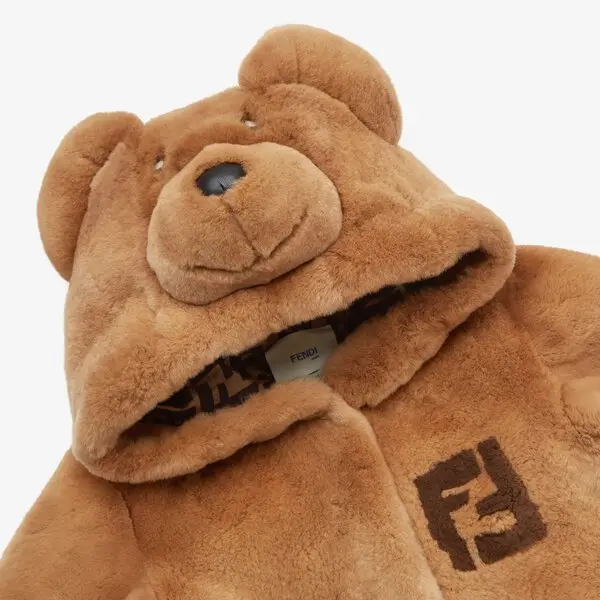 Fendi Tobacco Colored Sheared Mink Teddy Bear Onesie