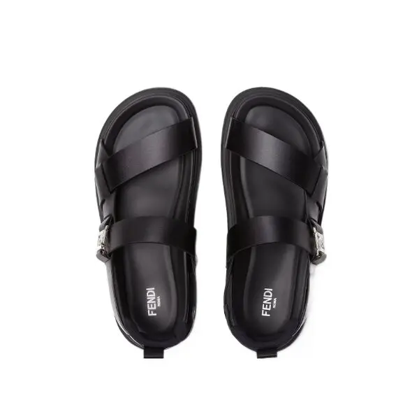 Fendi Ff Interwoven Bands Sandals
