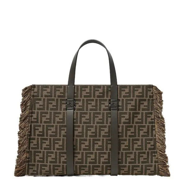 Fendi Summer Ff Jacquard Fringed Tote Bag