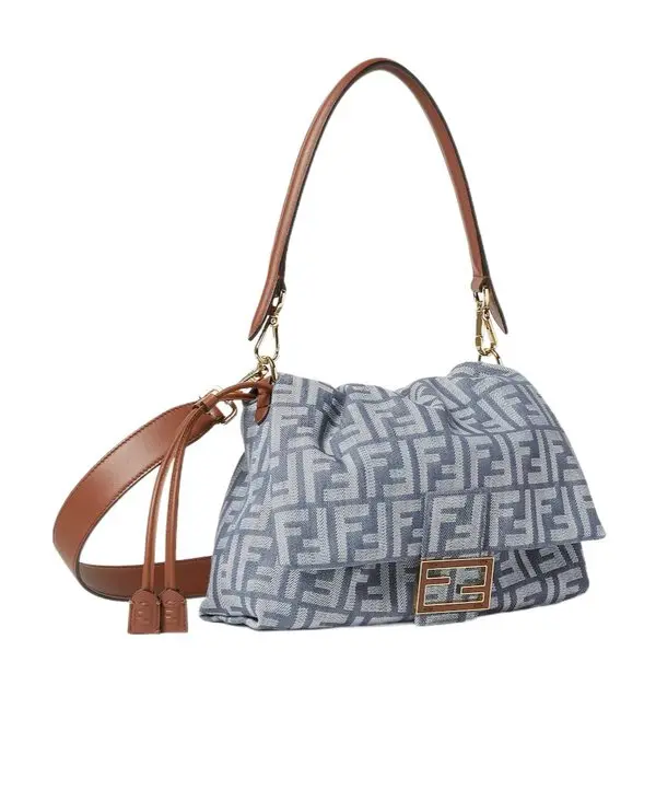 Fendi Denim-effect Ff Jacquard Bag