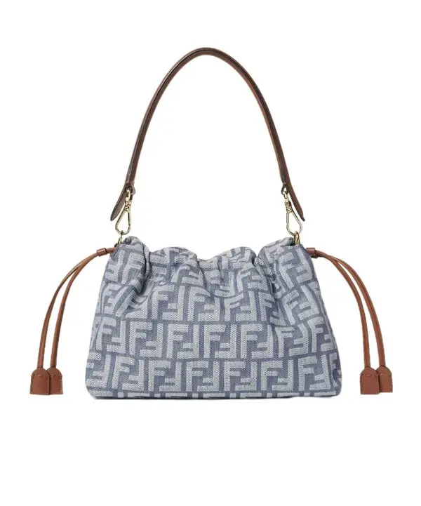 Fendi Denim-effect Ff Jacquard Bag