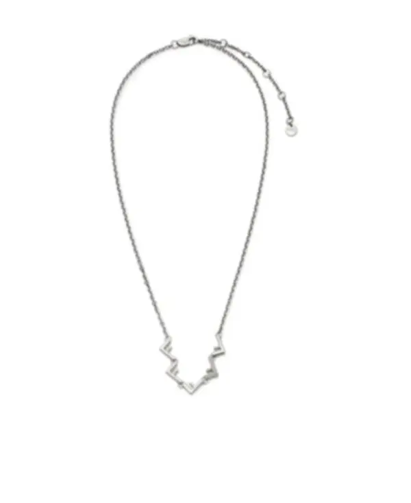 Fendi Silver-colored Metal Necklace - Gray