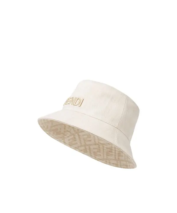 Fendi Reversible Canvas Bucket Hat - White
