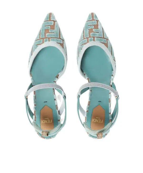 Fendi Medium-heeled Slingbacks In Ff Fabric