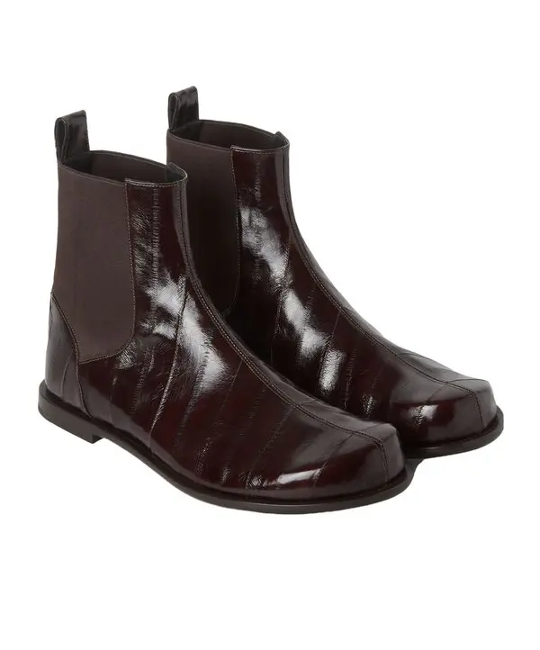 Fendi Hagfish Leather Chelsea Boots