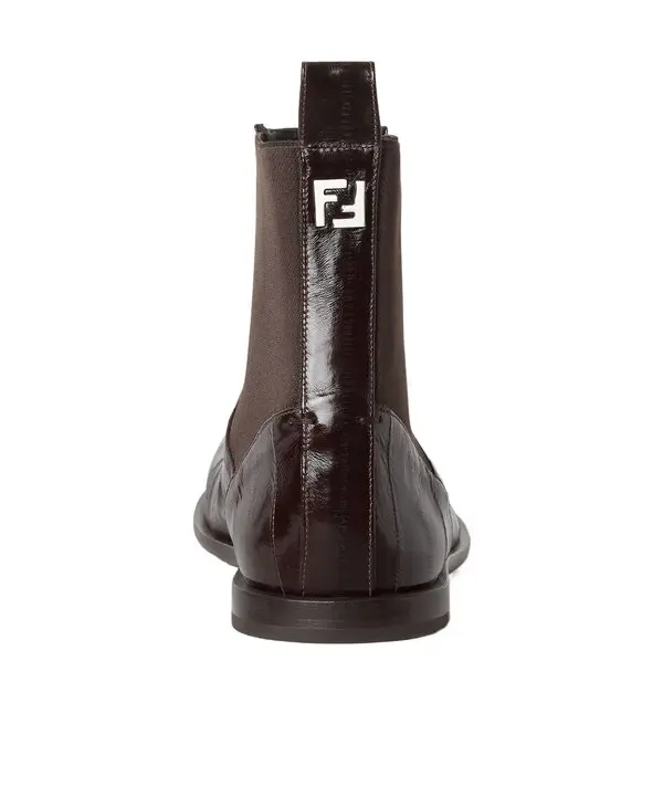 Fendi Hagfish Leather Chelsea Boots