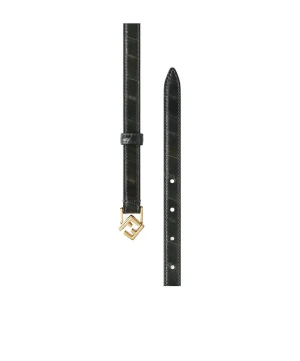 Fendi Hagfish Leather Belt - Green