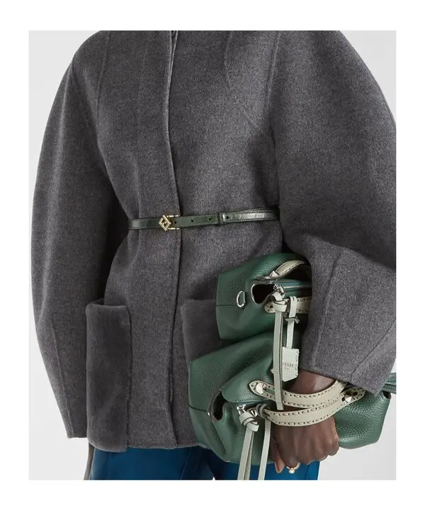 Fendi Hagfish Leather Belt - Green