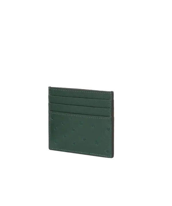 Fendi Dark Ostrich Leather Card Holder