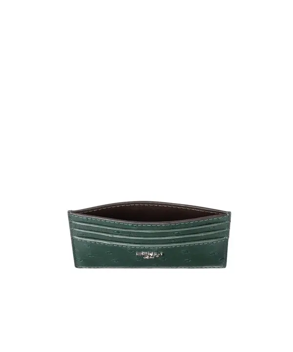 Fendi Dark Ostrich Leather Card Holder