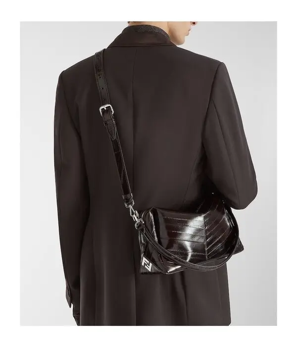 Fendi Dark Brown Inlaid Hagfish Leather Bag