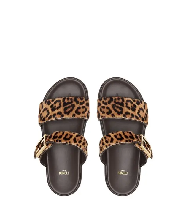 Fendi Feel Laopard Printed Sandals