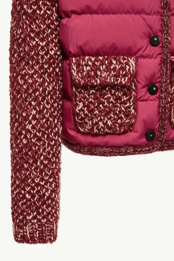 Moncler Padded Wool Blend Cardigan