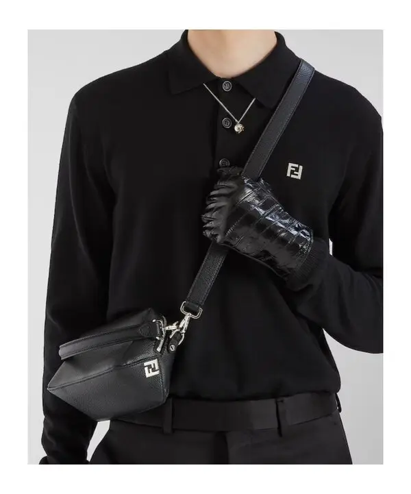 Fendi Chevron Hagfish Gloves