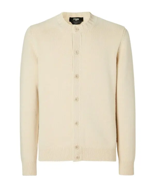 Fendi Cream Cashmere And Wool Cardigan