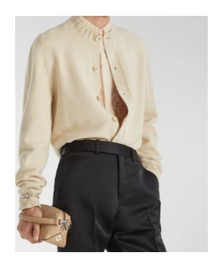 Fendi Cream Cashmere And Wool Cardigan