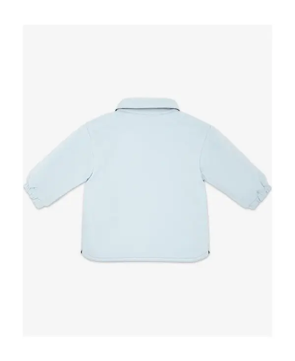 Fendi Light Blue Fleece And Ff Nylon Reversible Shirt Jacket