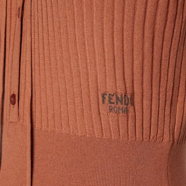 Fendi Tied-neck Knitted Polo Shirt