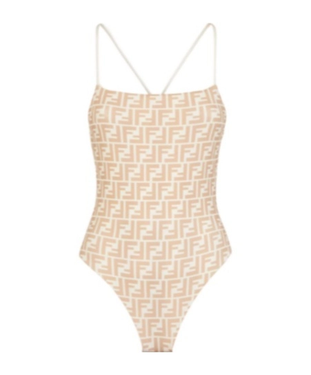 Fendi Pequin Striped One Piece Swimsuit